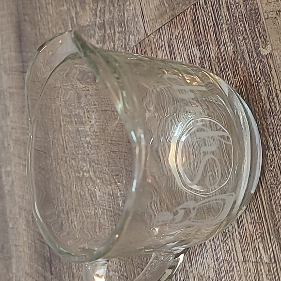 Kitchen | Vintage Clear Glass Etched Syrup Pour Handle Pitcher | Poshmark